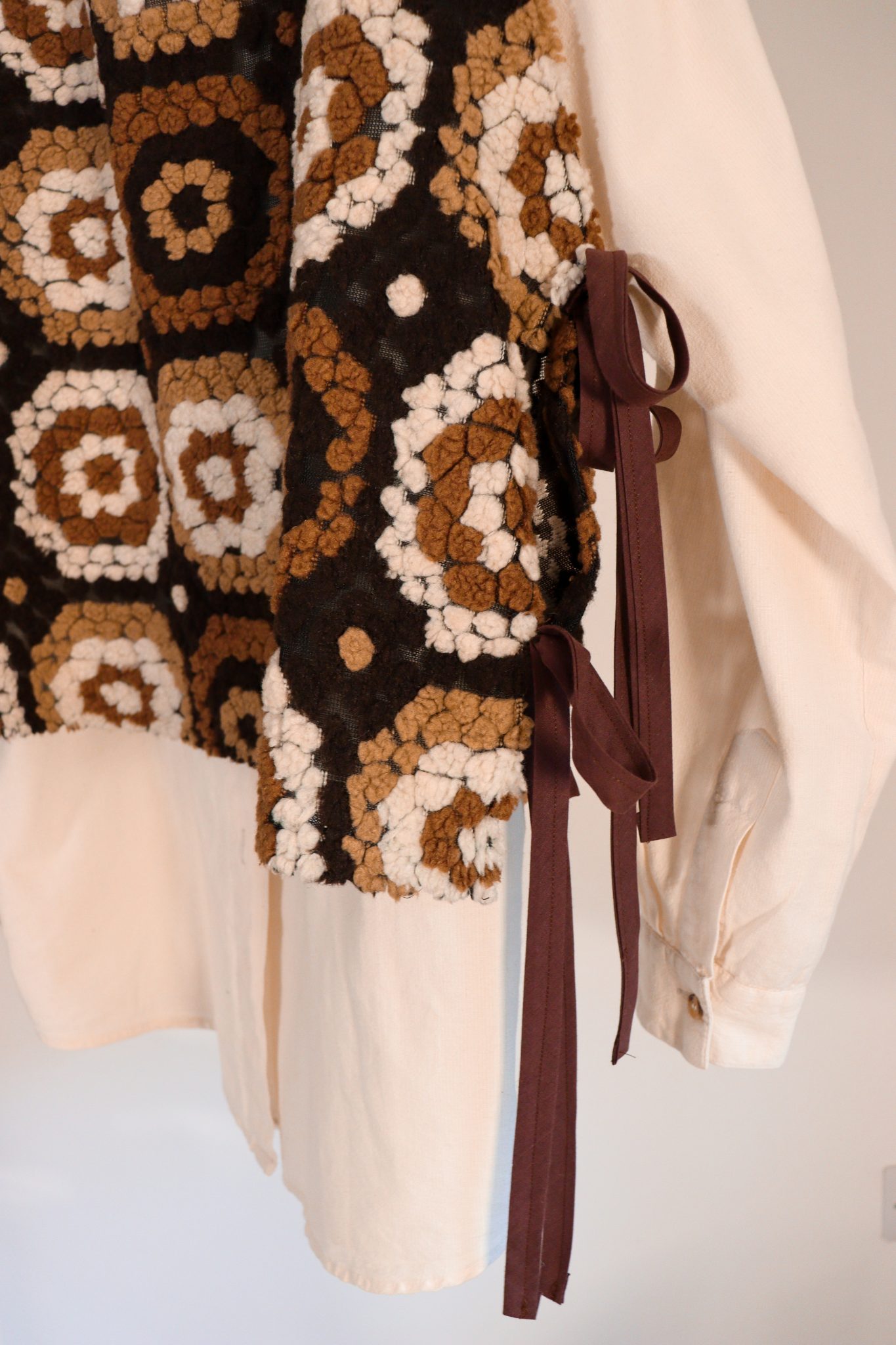 Sewing a tie side jumper using retro tufted fabric – Debbie Shore Sewing