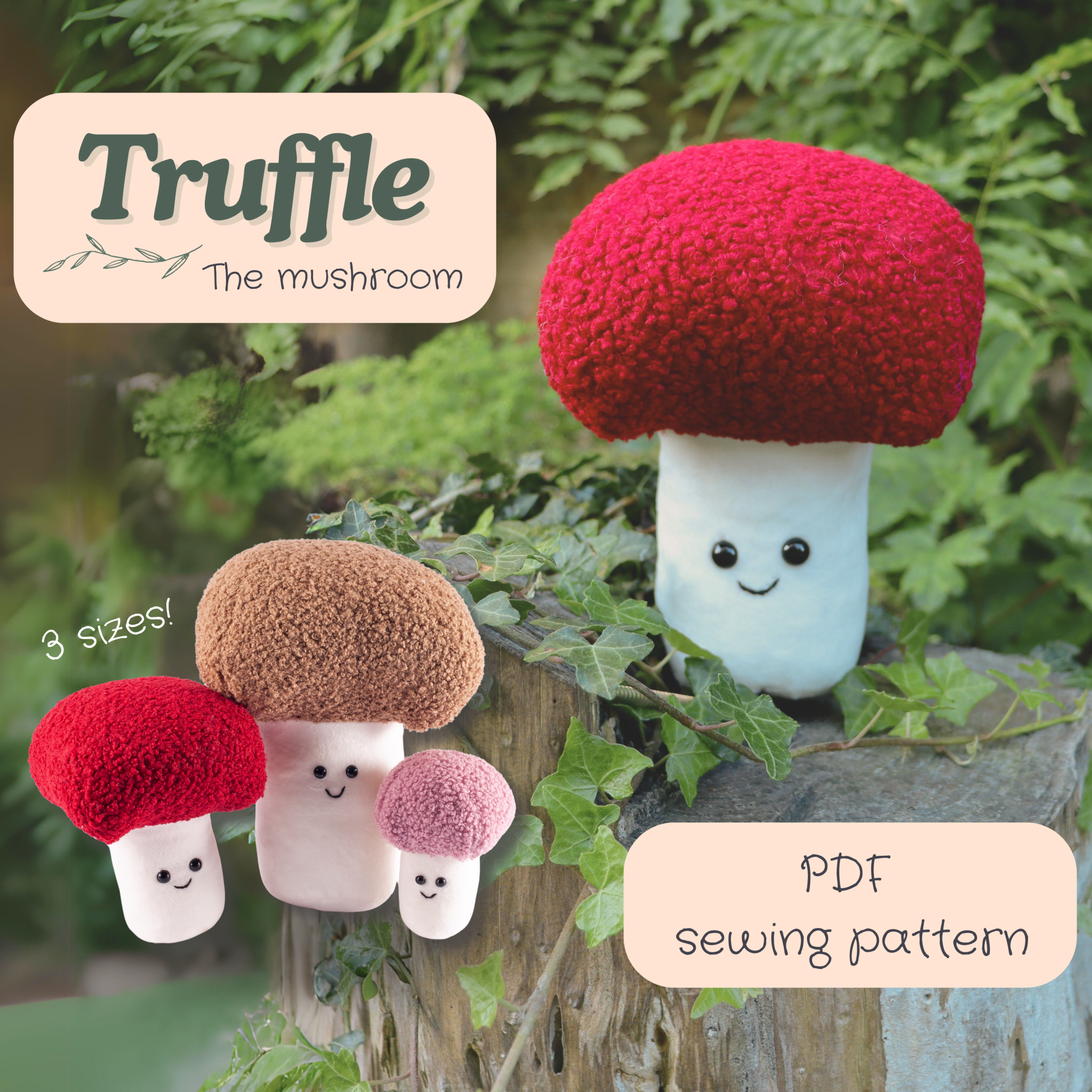 Truffle the Mushroom Sewing Pattern - download – Debbie Shore Sewing