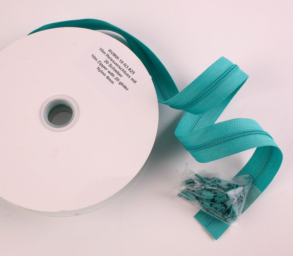 10 Metre Continuous Zips With 20 Pulls - Teal Green – Debbie Shore Sewing