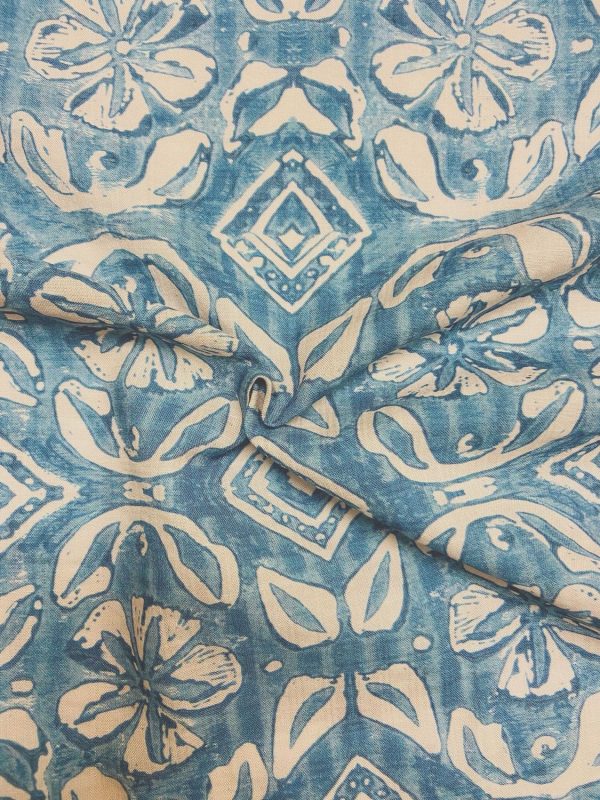 EOB Bali Cotton Rayon - Blue Tile - 2.5m piece – Debbie Shore Sewing